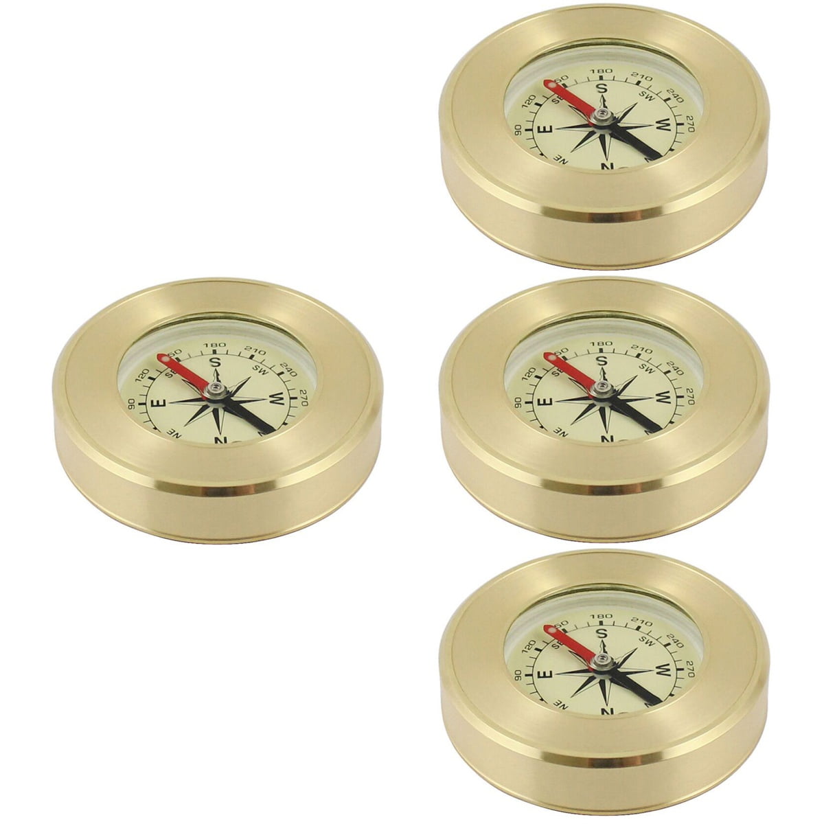 4 Count Compass Hiking Compasses for Kids Child Student Golden ...