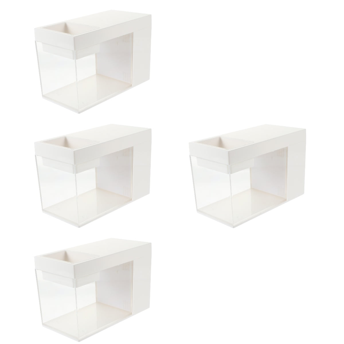 4 Count Ecological Fish Tank Artificial Tanks Bowl Office White ...