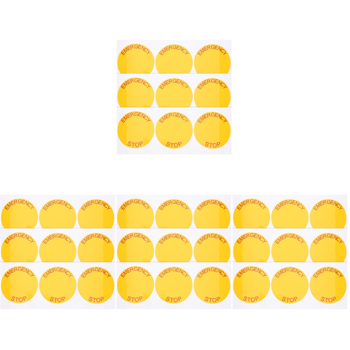 4 Count Emergency Stop Sticker Stickers Safety Warning Signs - Walmart.com