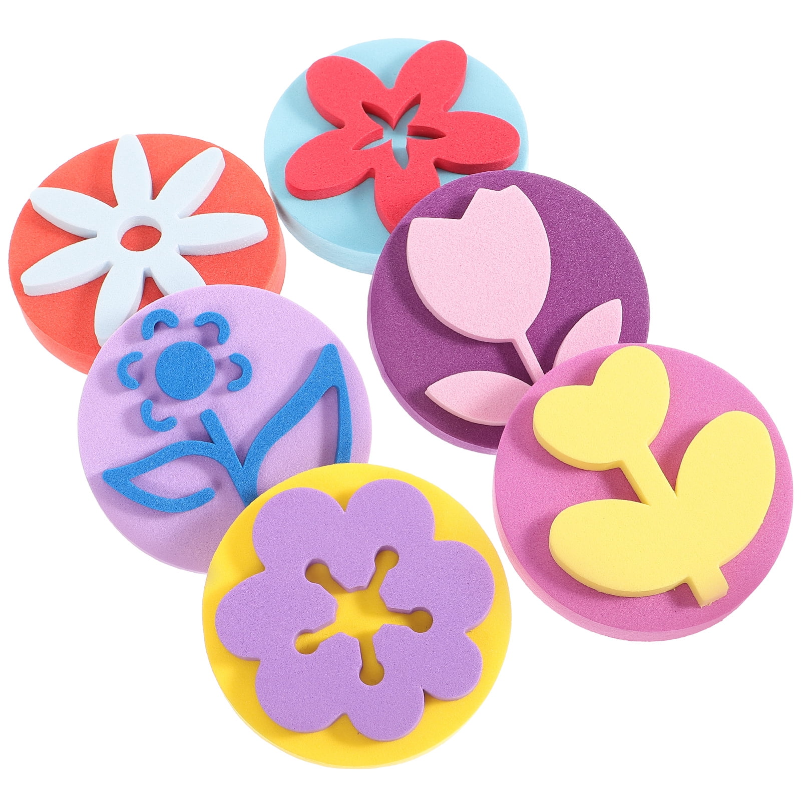 4 Count Eva Sponge Seal Makeup Animals for Artwork Kit Reusable Water ...