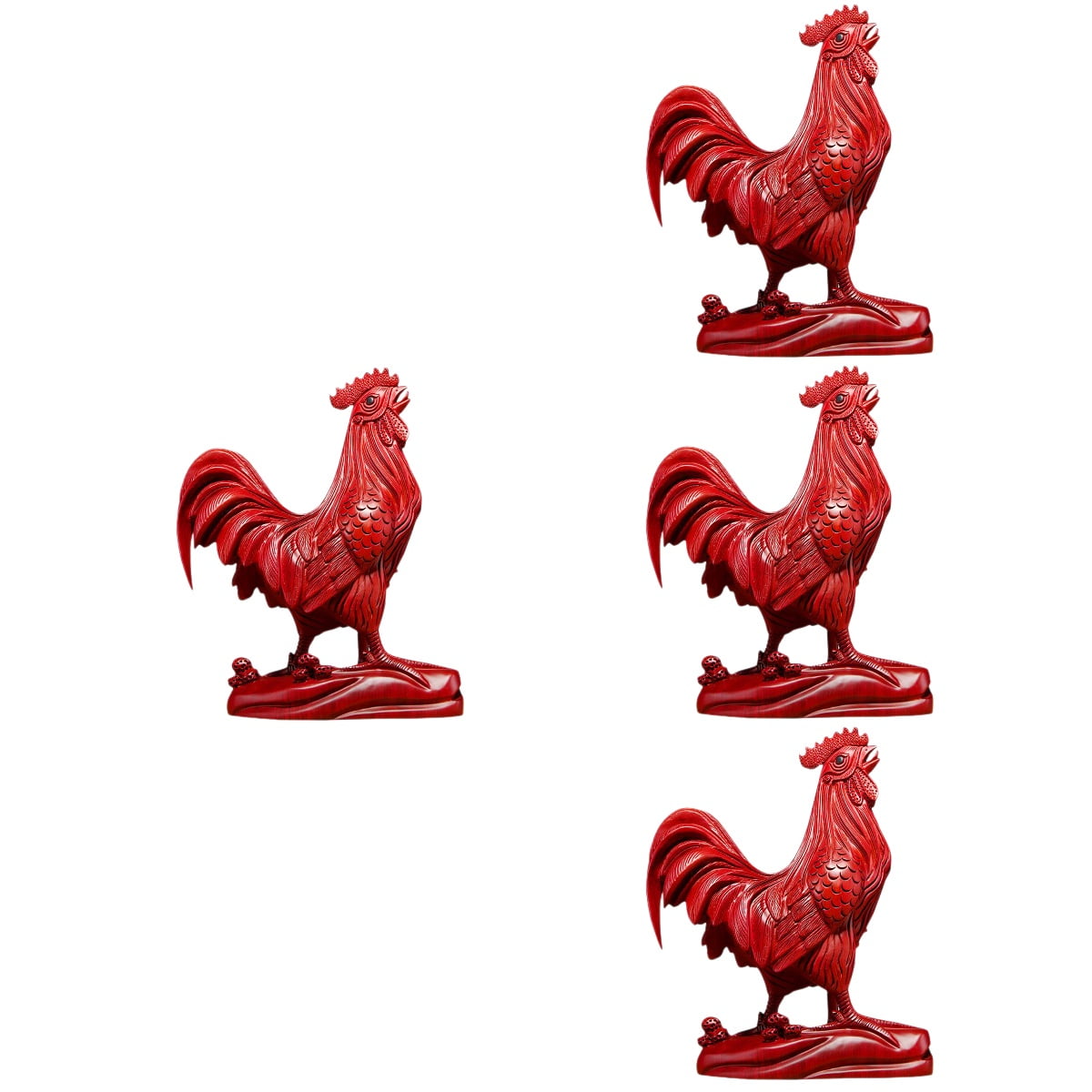 4 Count Figurine Figurines Chicken Statue Rooster Decoration - Walmart.com