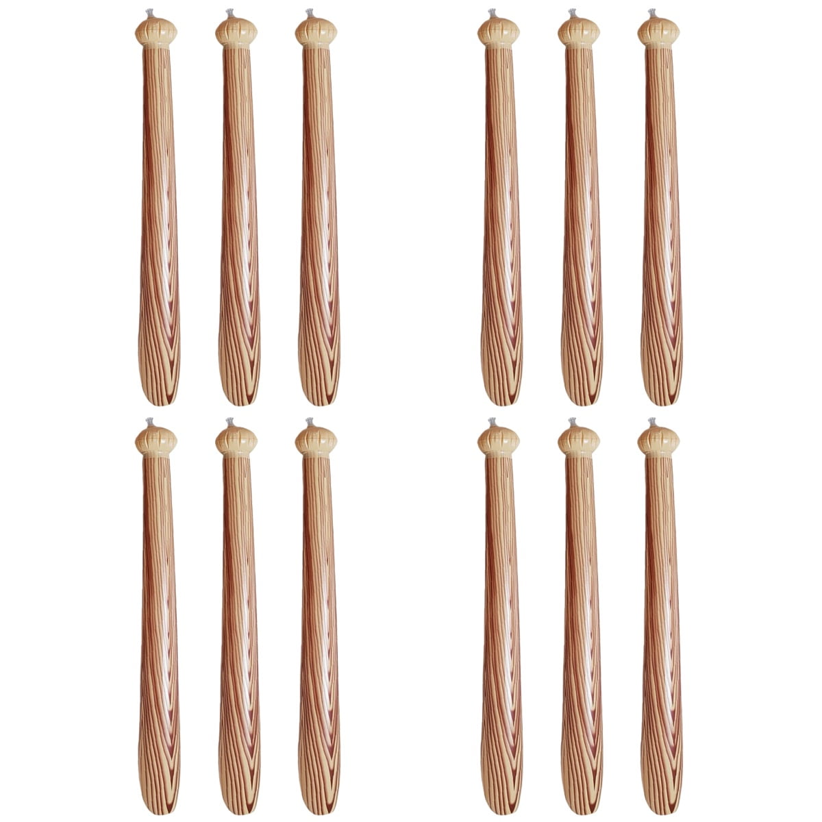 4 Count Inflatable Baseball Bat Plastic Outdoor Play Bats Child Brown ...