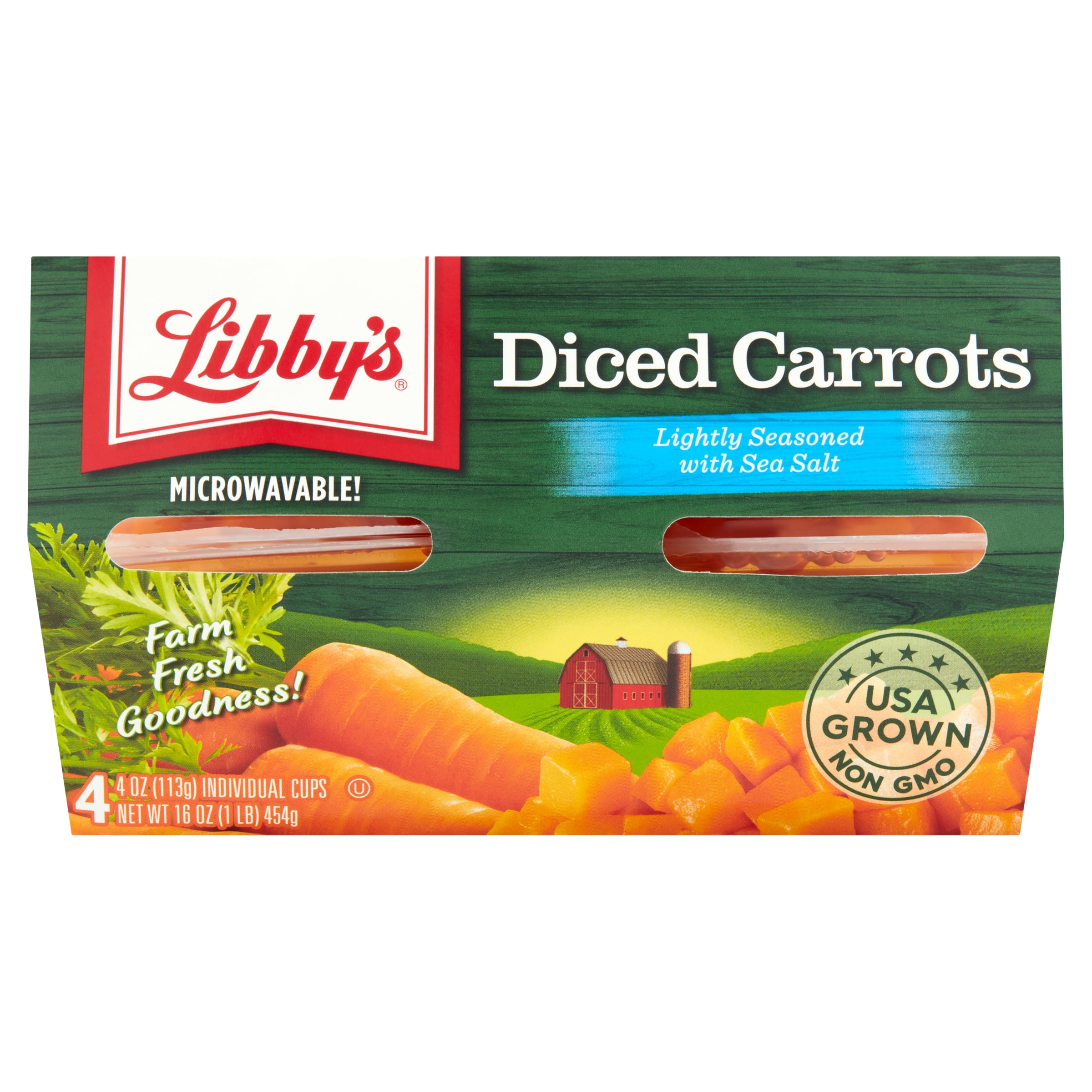 (4 Count) Libby's Diced Carrots, Canned Vegetables, 4 oz - Walmart.com