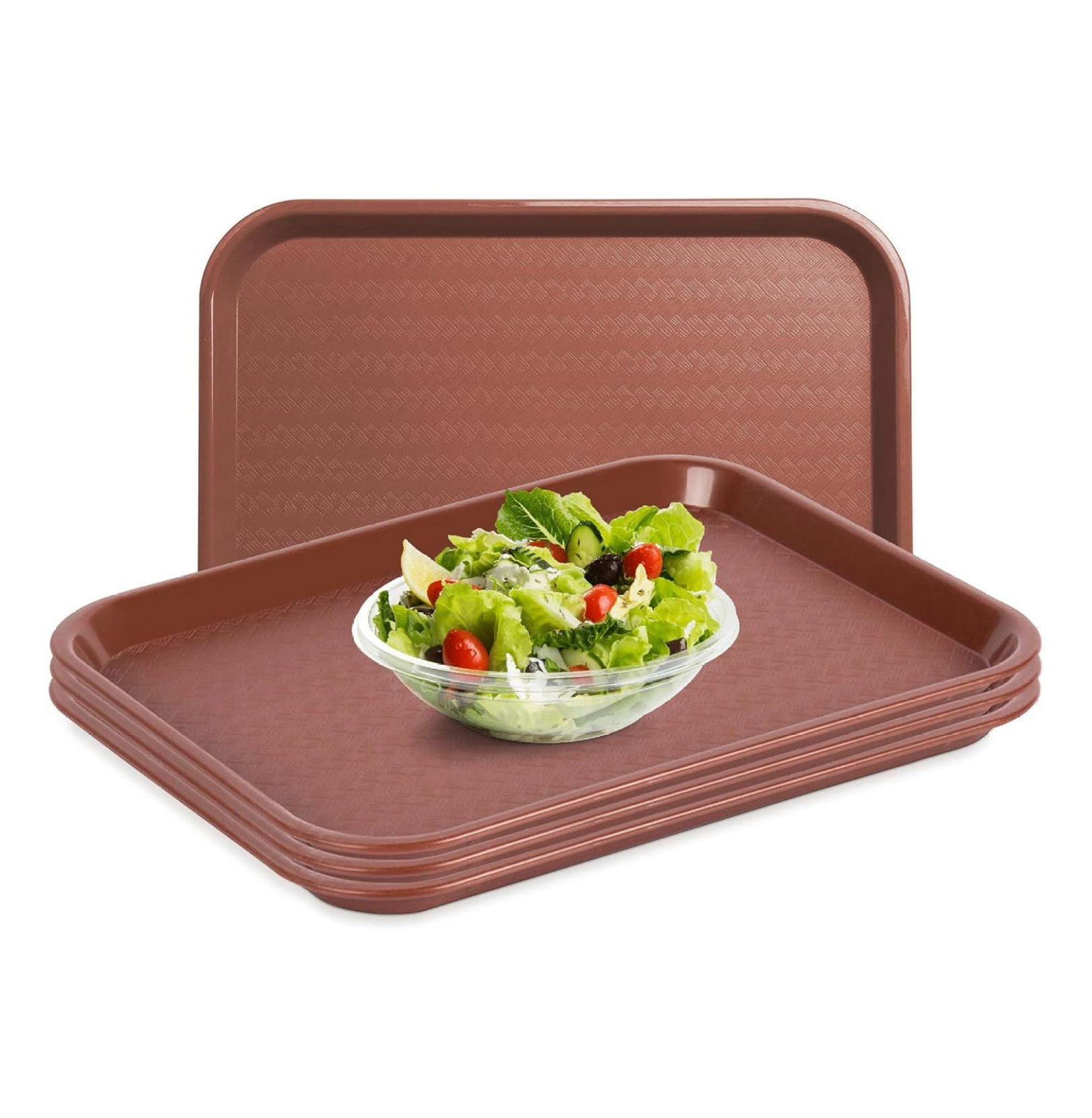 4-Count Lunch and Dinner Food Trays | Burgandy | 10" x 14" Plastic Food ...