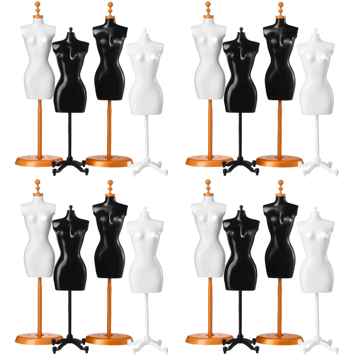 4 Count Mannequin Stand Models Display Shelf Mini Display Rack Plastic ...