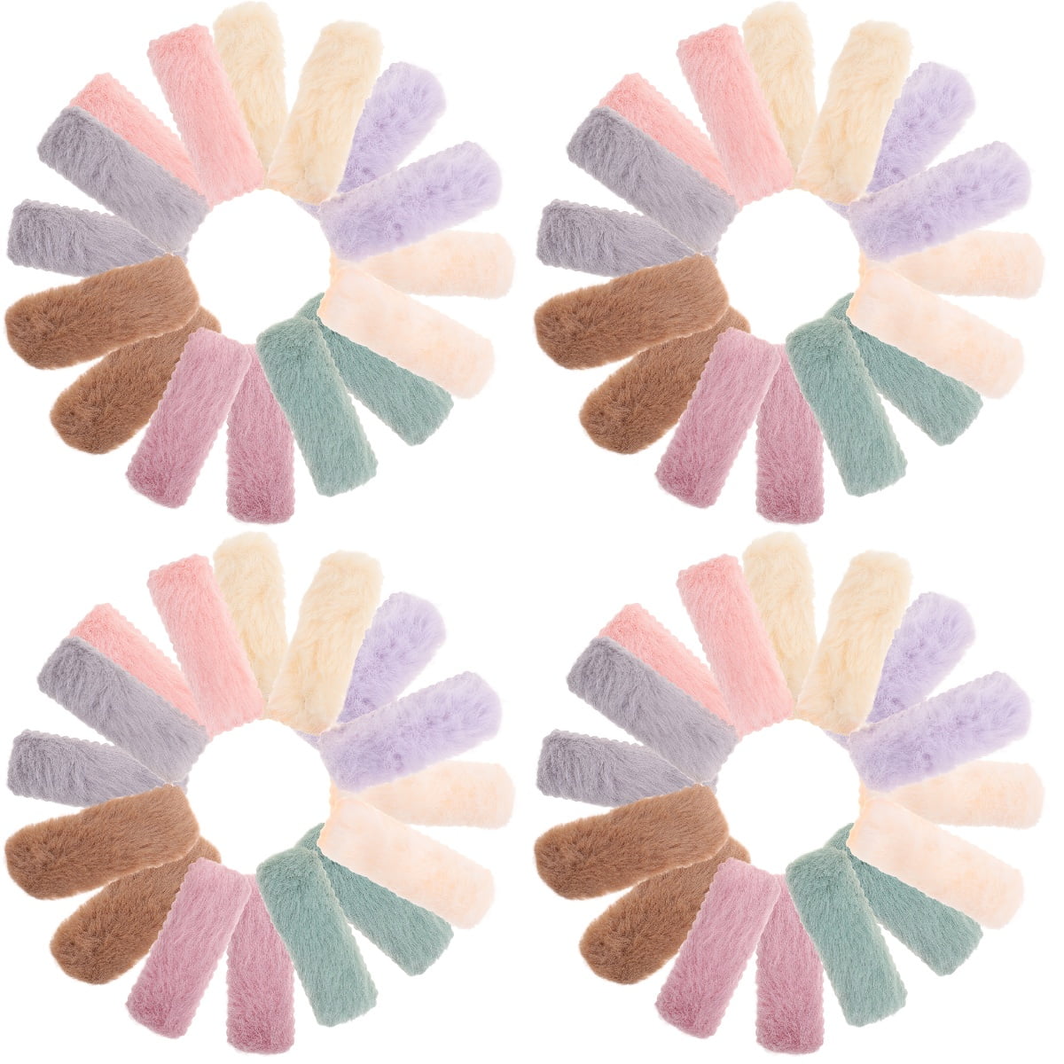 4 Count Matte Hair Pins Fluffy Square Barrettes Clips Winter Hairpins ...