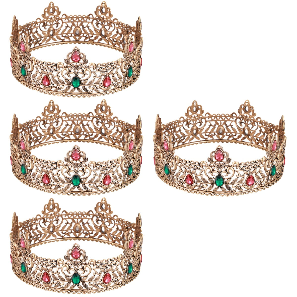 4 Count Men Crown for Crowns Performance Costume Gold Cake Topper ...