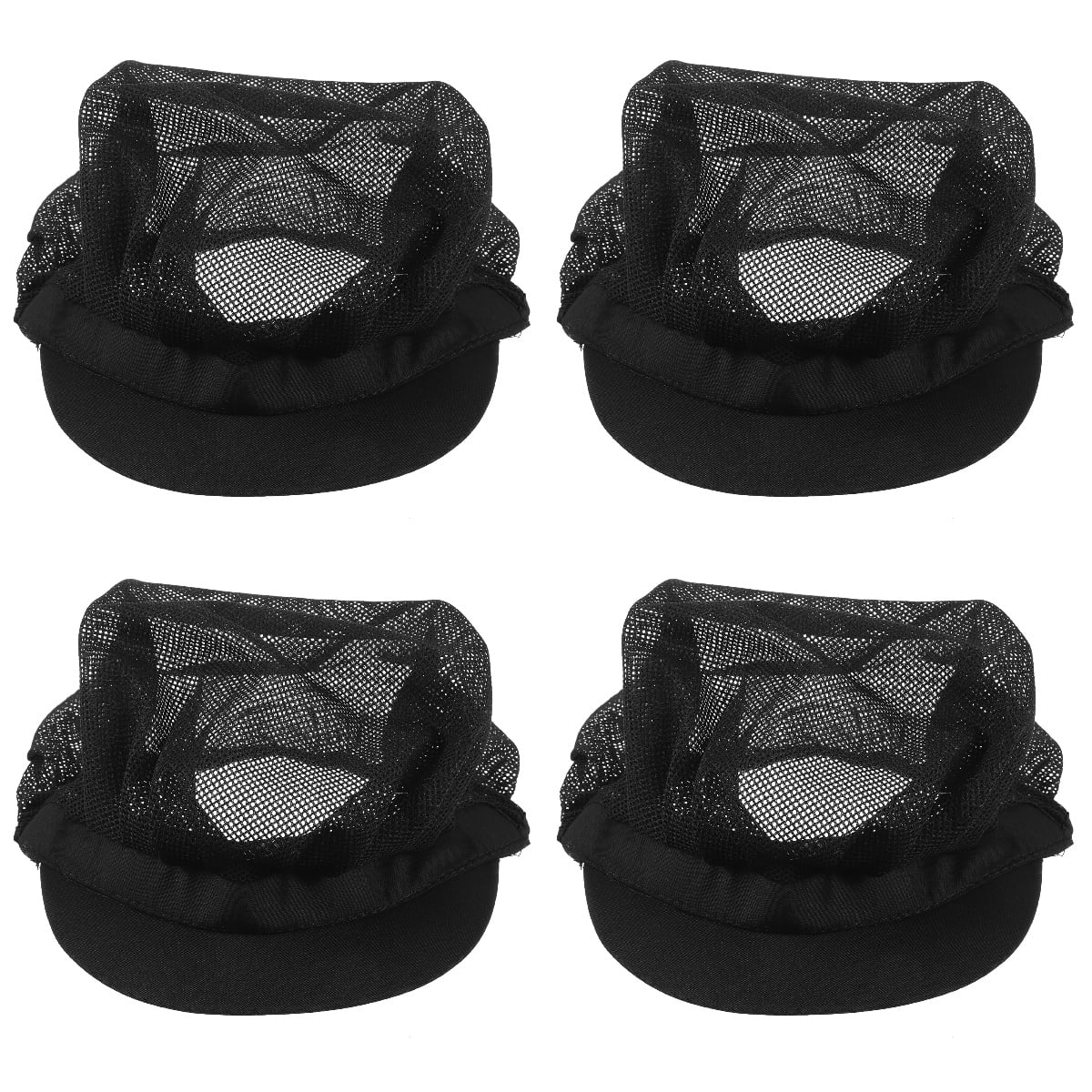 4 Count Mesh Chef Hat Waiter Beret Cap Men's Hats Hair Nets Food ...