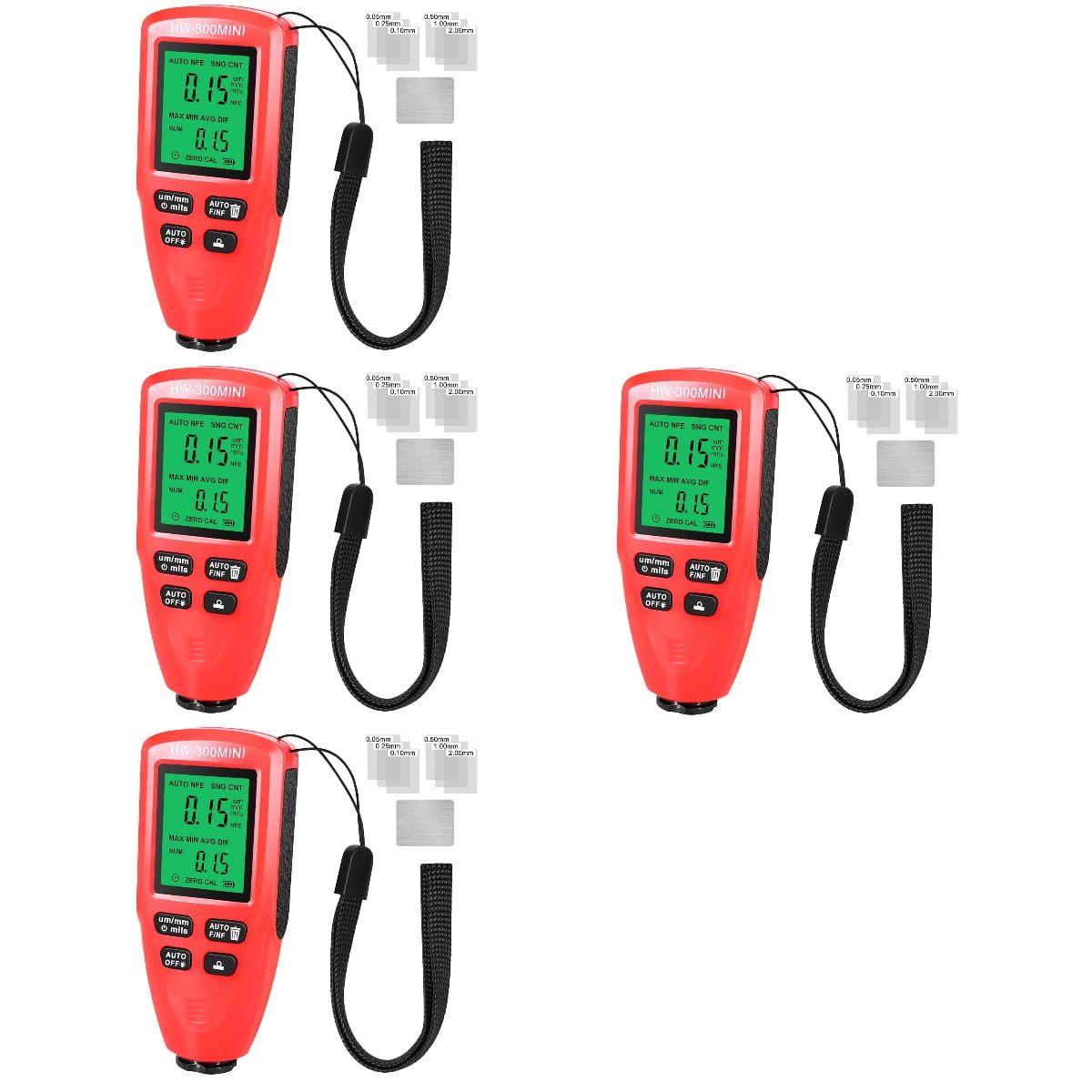 4 Count Micrometer Coating Thickness Gauge Set for Paint and Automotive ...