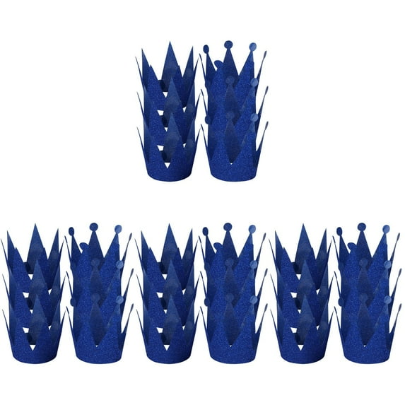 4 Pieces Kisangel Muni Party Crowns Hats Blue Children Birthday ...