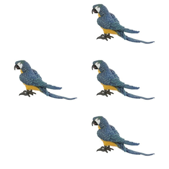 4 Count Lifelike Parrot Figurines Set, Realistic Bird Sculptures for ...
