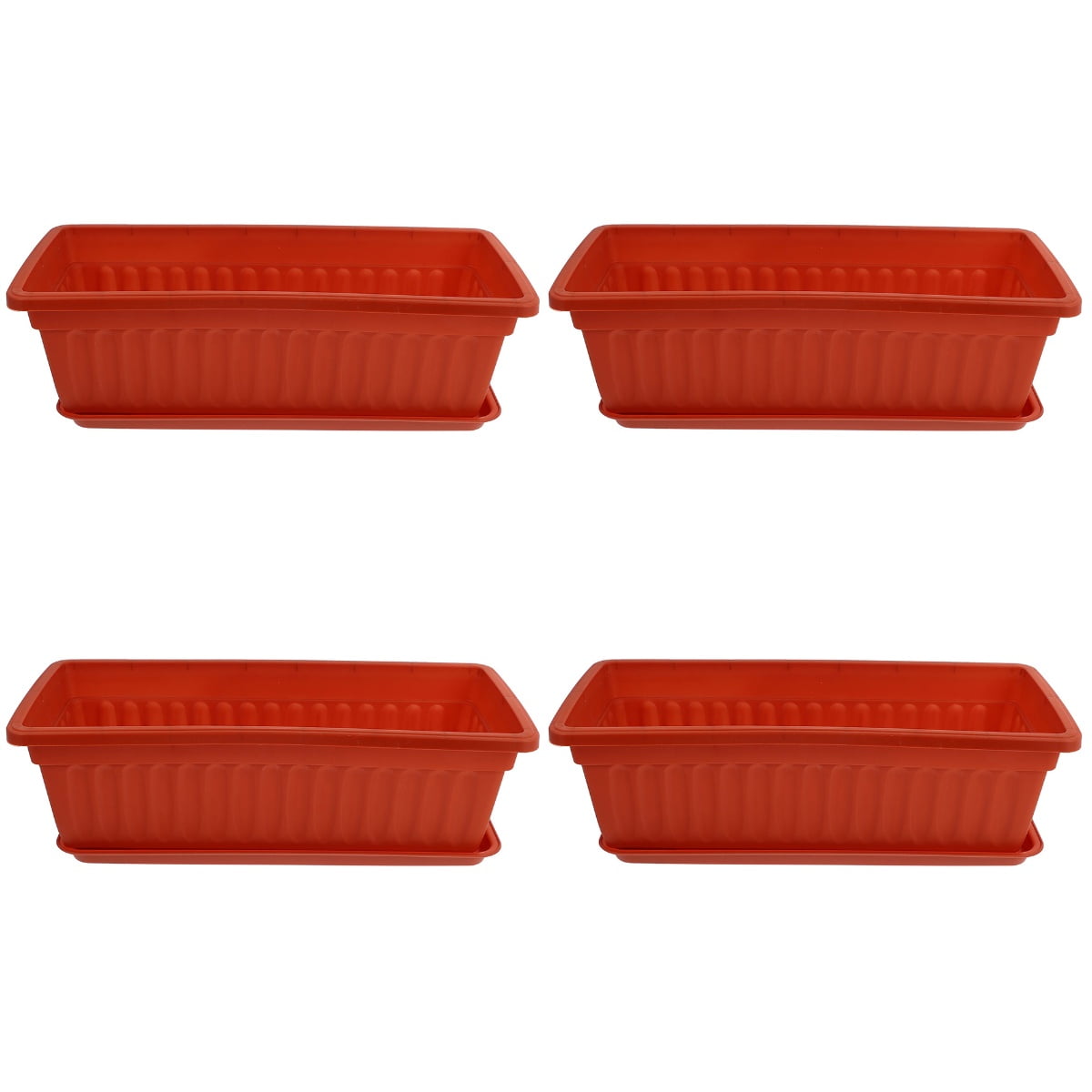 4 Count Rectangular Flower Pot Decorative Planting - Walmart.com