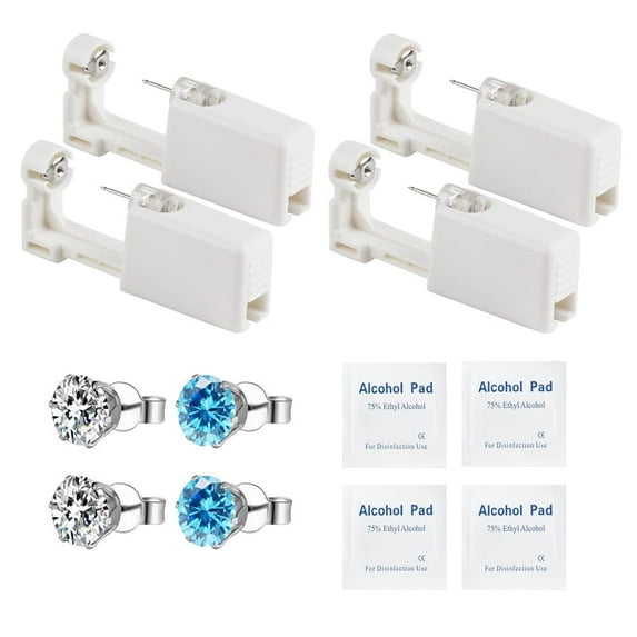 4 Count Self Ear Piercing Gun Kits inside Piercing Earrings Disposable ...