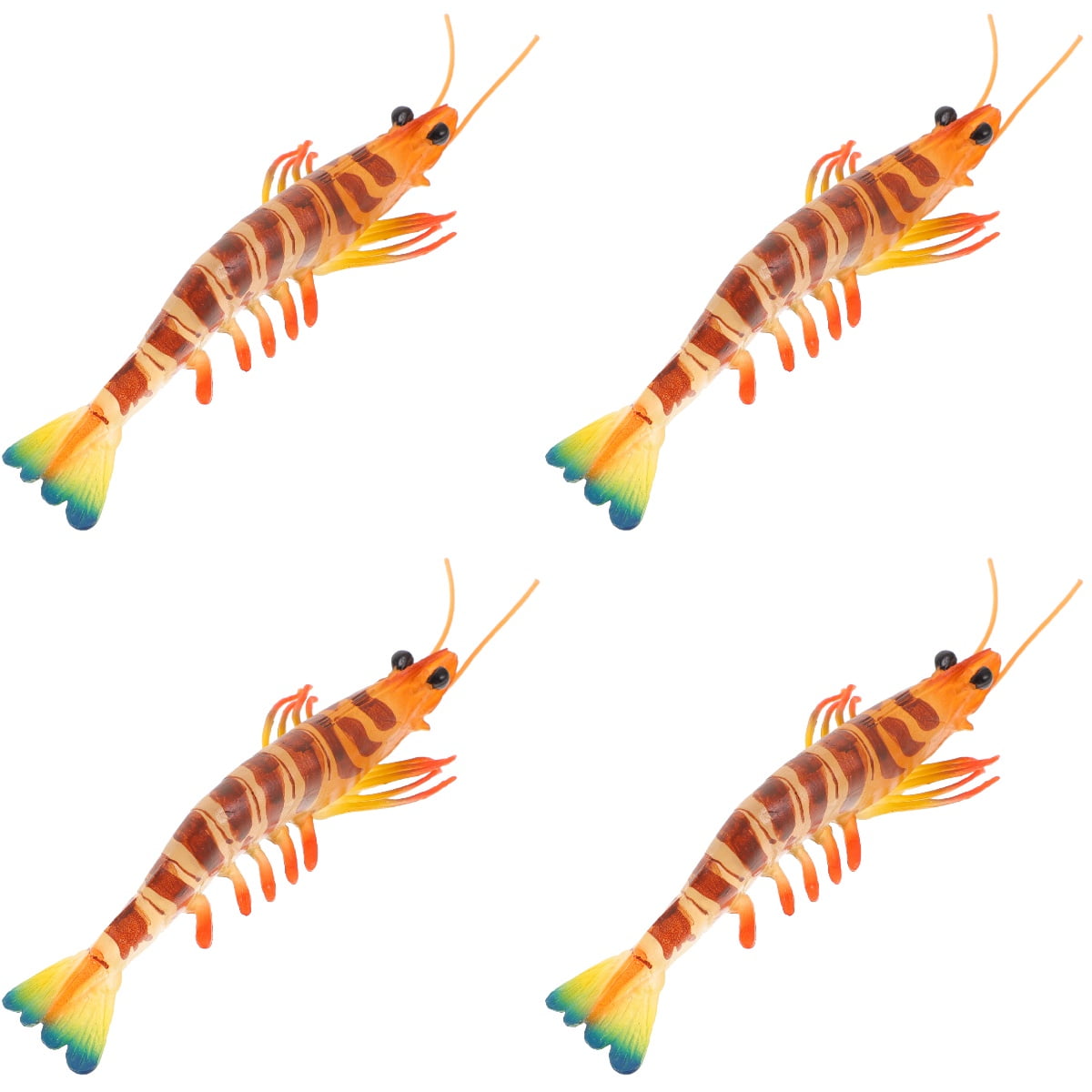 4 Count Simulation Shrimp Model Marine Style Room Decoration - Walmart.com
