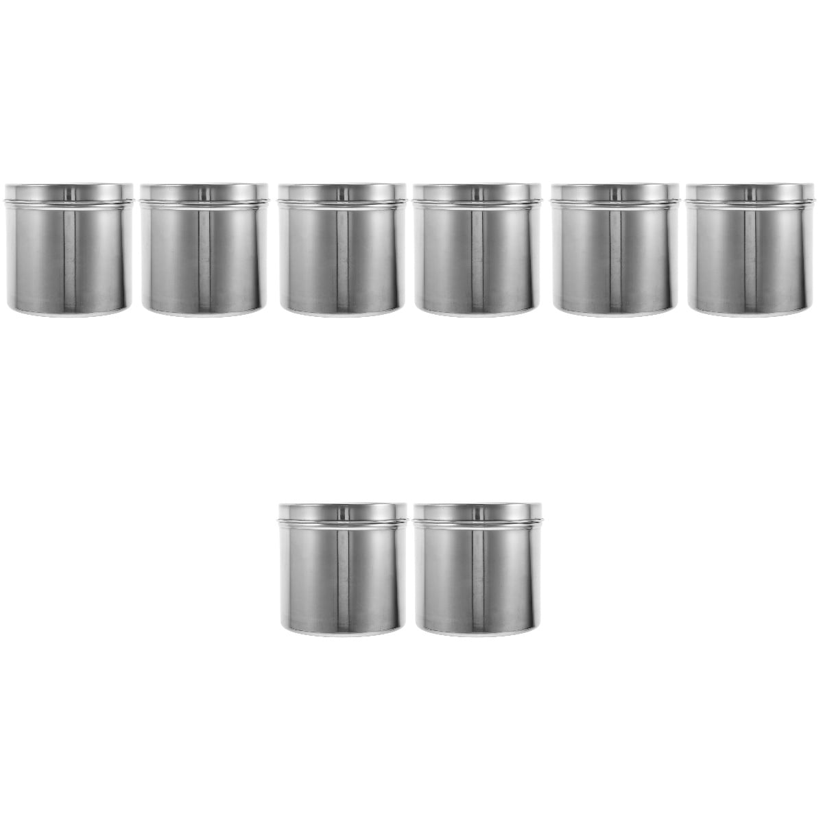 COOPHYA Metal Jars 304 Stainless Steel Silver for Medical Use 8Pack 4 ...