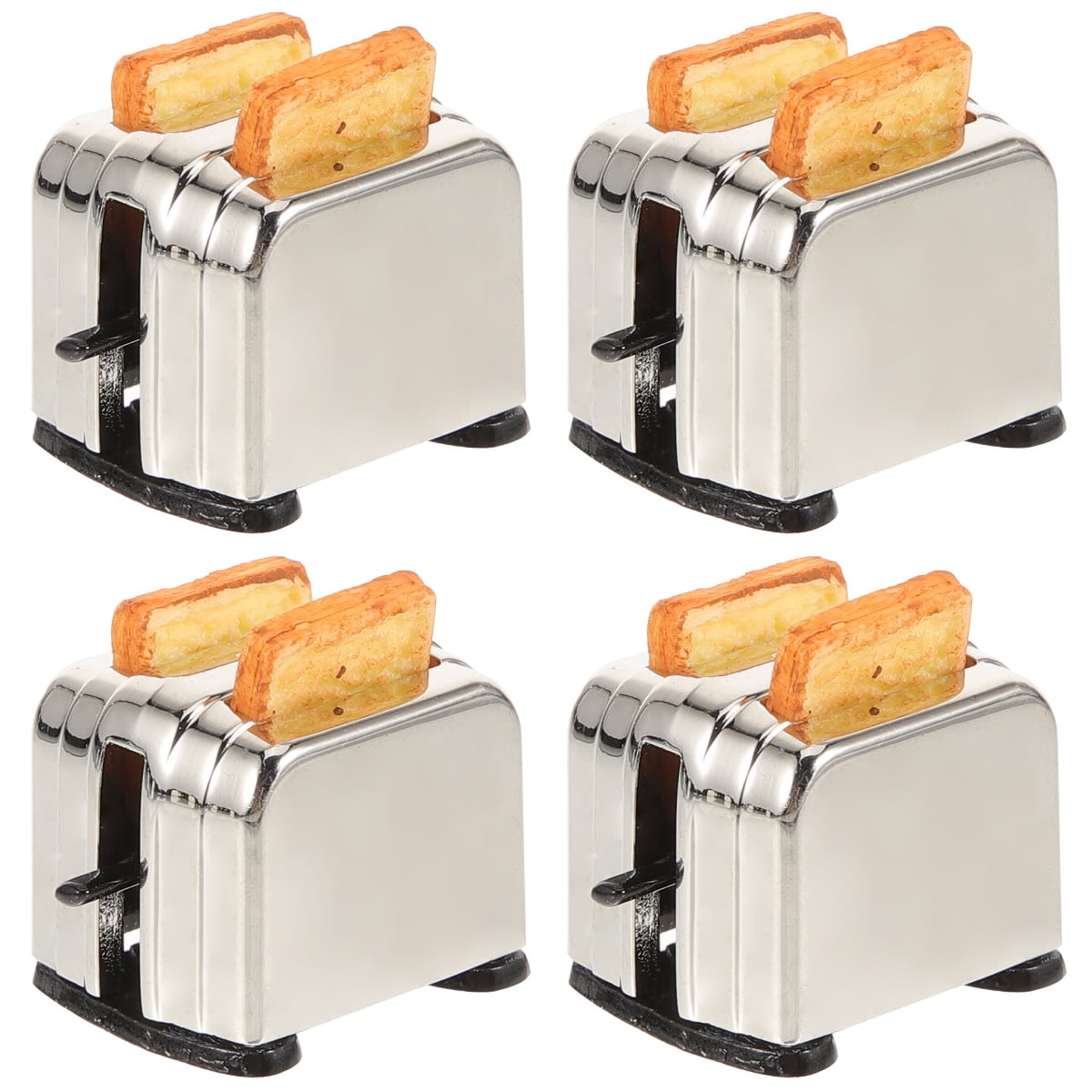 4 Count Toy Toaster Dollhouse Bread Maker Mini Scale Model Baby Child ...