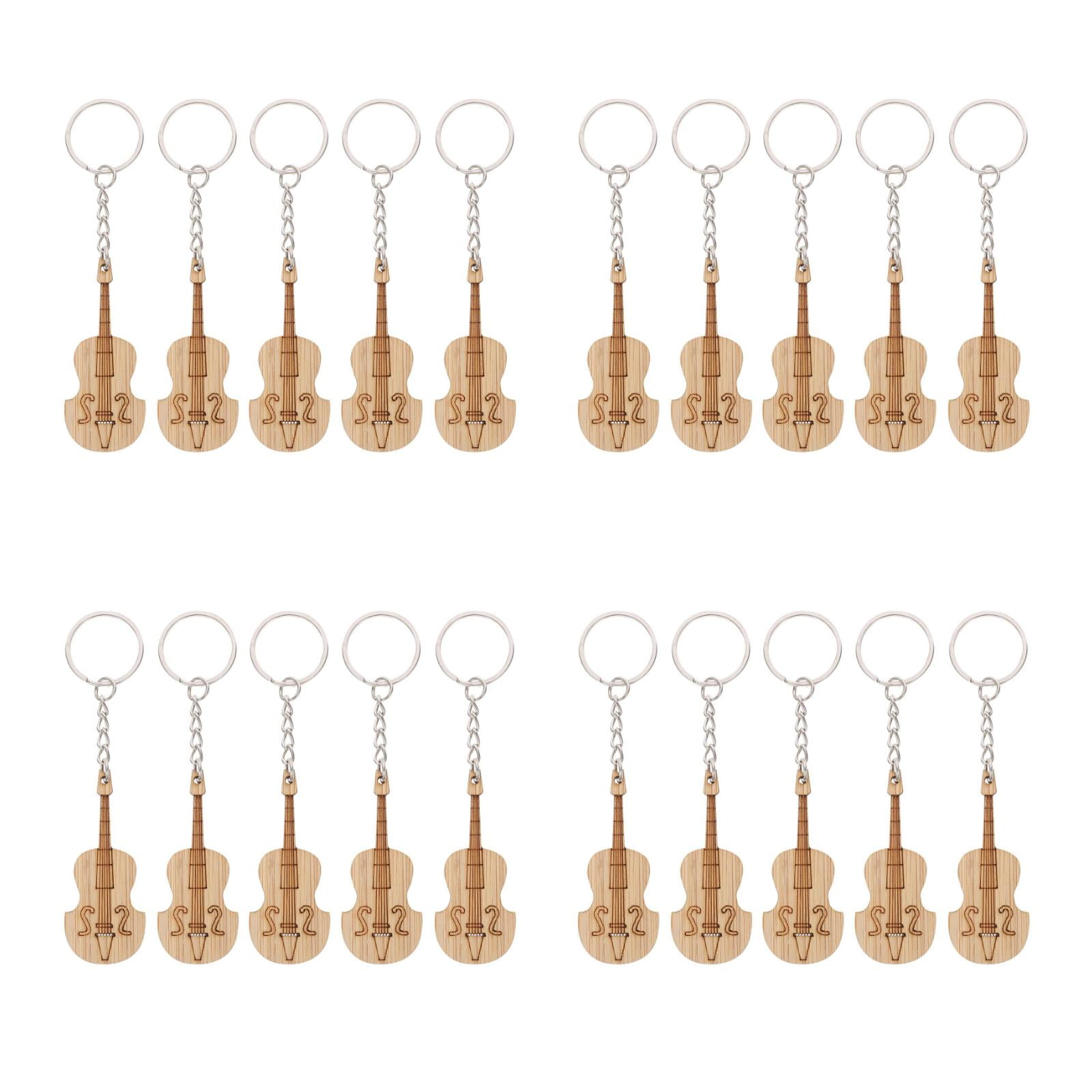 4 Count Violin Keyring Tiniest Musical Instrument Keychain Rings ...