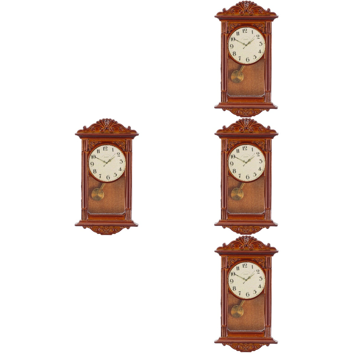 4 Count Wall Clock with Pendulum Mini Grandfather - Walmart.com