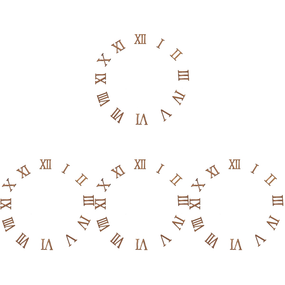 4 Count Wood Clock Roman Numerals Clocks Clock Number Markers 3x3cm ...