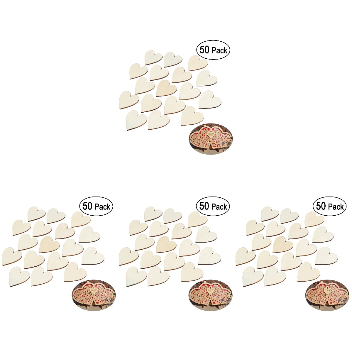 4 Count Wood Slices Wood Slice Antarking Bark Heart Wood Discs Log ...