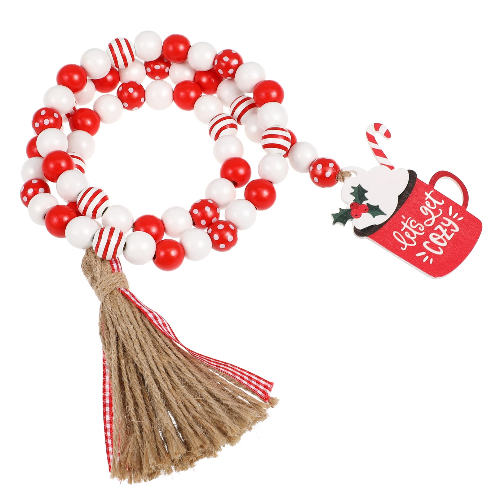 4 Count Wooden Bead Hanging String Rustic Wedding Decorations Party ...