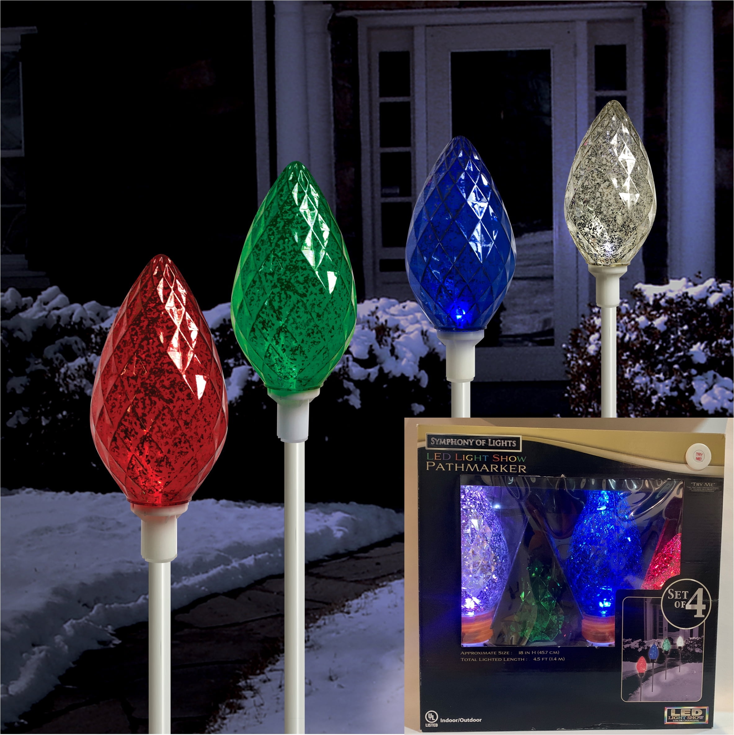 Brite Star 4 Ct Mercury Effect Jumbo C9 Pathmarkers - Walmart.com