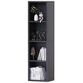4 Cube Small Bookshelf, Narrow Storage Organizer Shelf, Wooden Corner ...