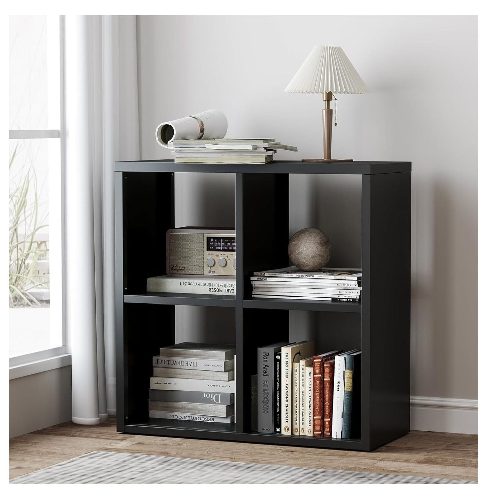 4 Cube Storage Organizer, Cubicle Open Back Decorative Book Shelf, 2 ...