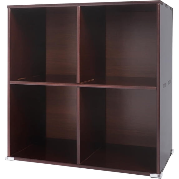4 Cube Storage Organizer - Pine Wood Bookshelf - Cube Shelf - Vertical ...