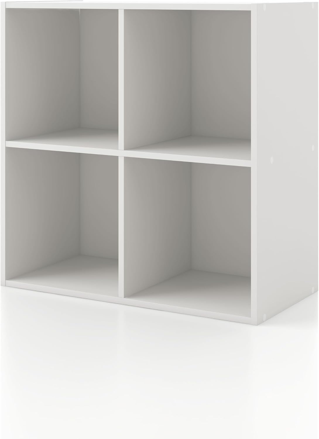 4 Cube Storage Organizer Shelves, Stackable Wood Bookcase Fits Cubby ...