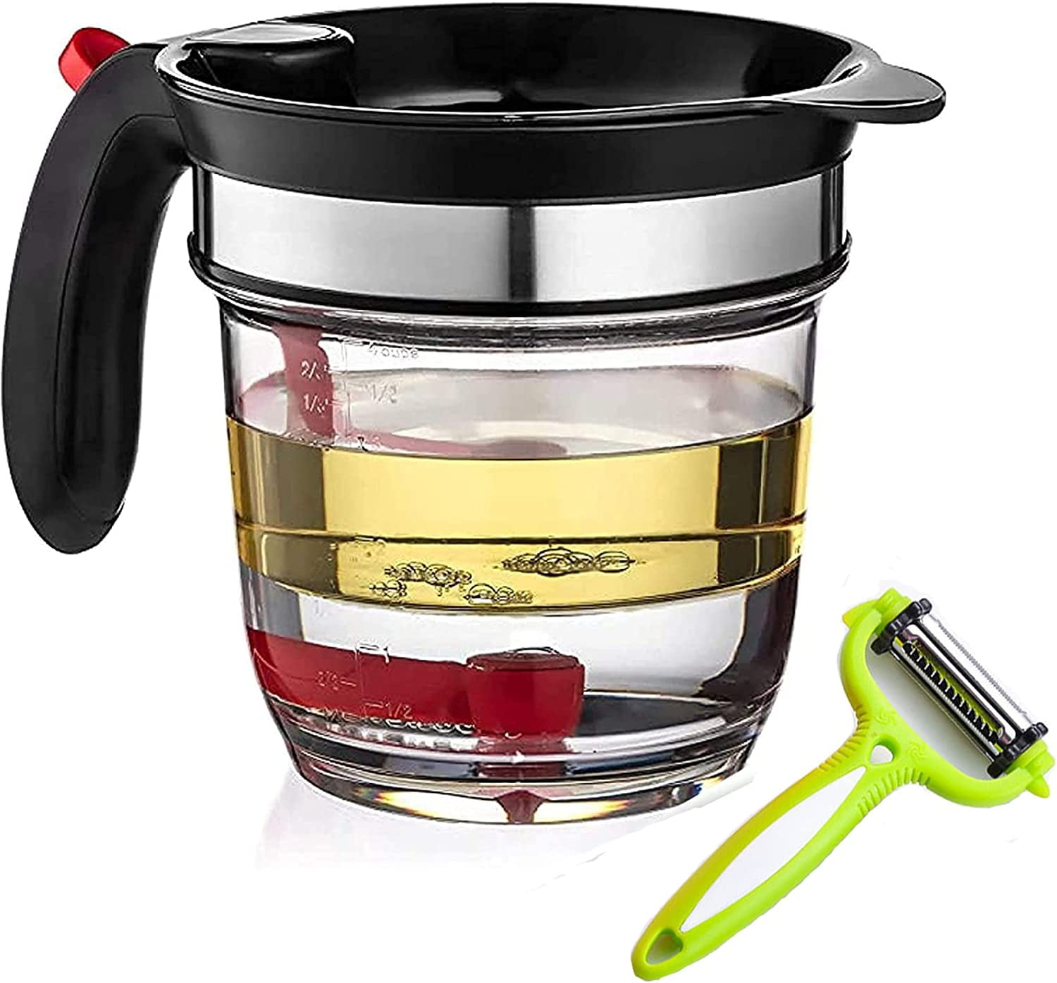 4-Cup / 1-Liter Fat Separator with Bottom Release – Gravy and Oil ...