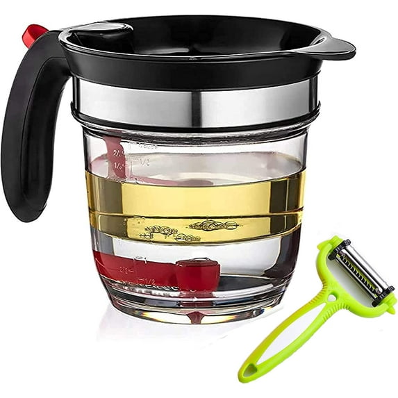 4-Cup / 1-Liter Fat Separator with Bottom Release – Gravy and Oil ...