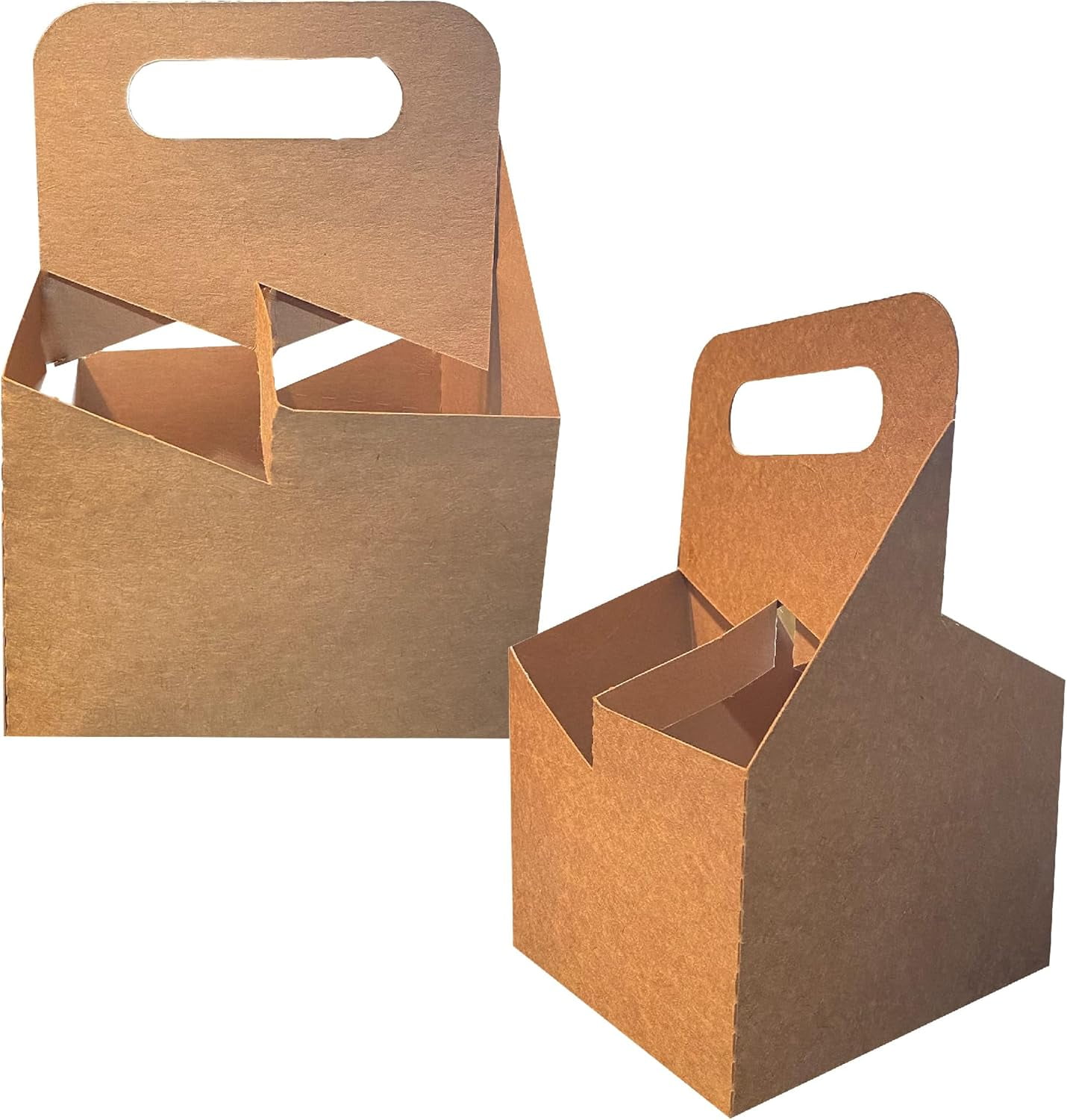 4 Cup Drink Carrier with Handle | Kraft Paperboard Holder Disposable ...