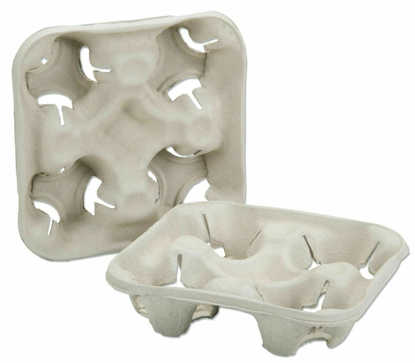 4 Cup Drink Cup Carrier, Cup Holder, Cup Carry Tray Biodegradable Pulp ...