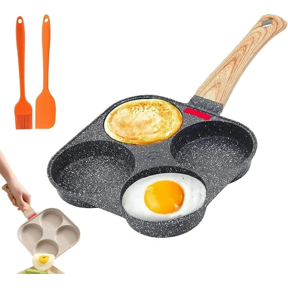 4 Cup Egg Pan Nonstick, Granite Coated Breakfast Skillet for Eggs ...