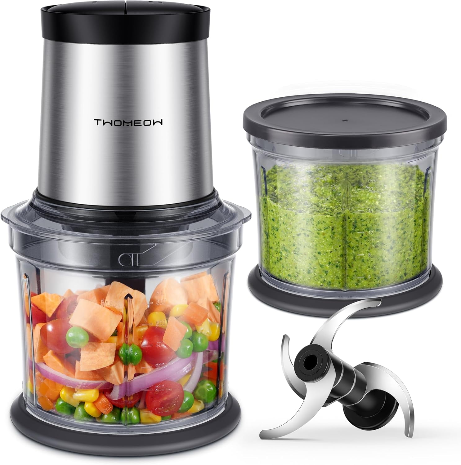 4 Cup Food Processor, Electric Food Chopper, \\u3010Small But Powerful ...