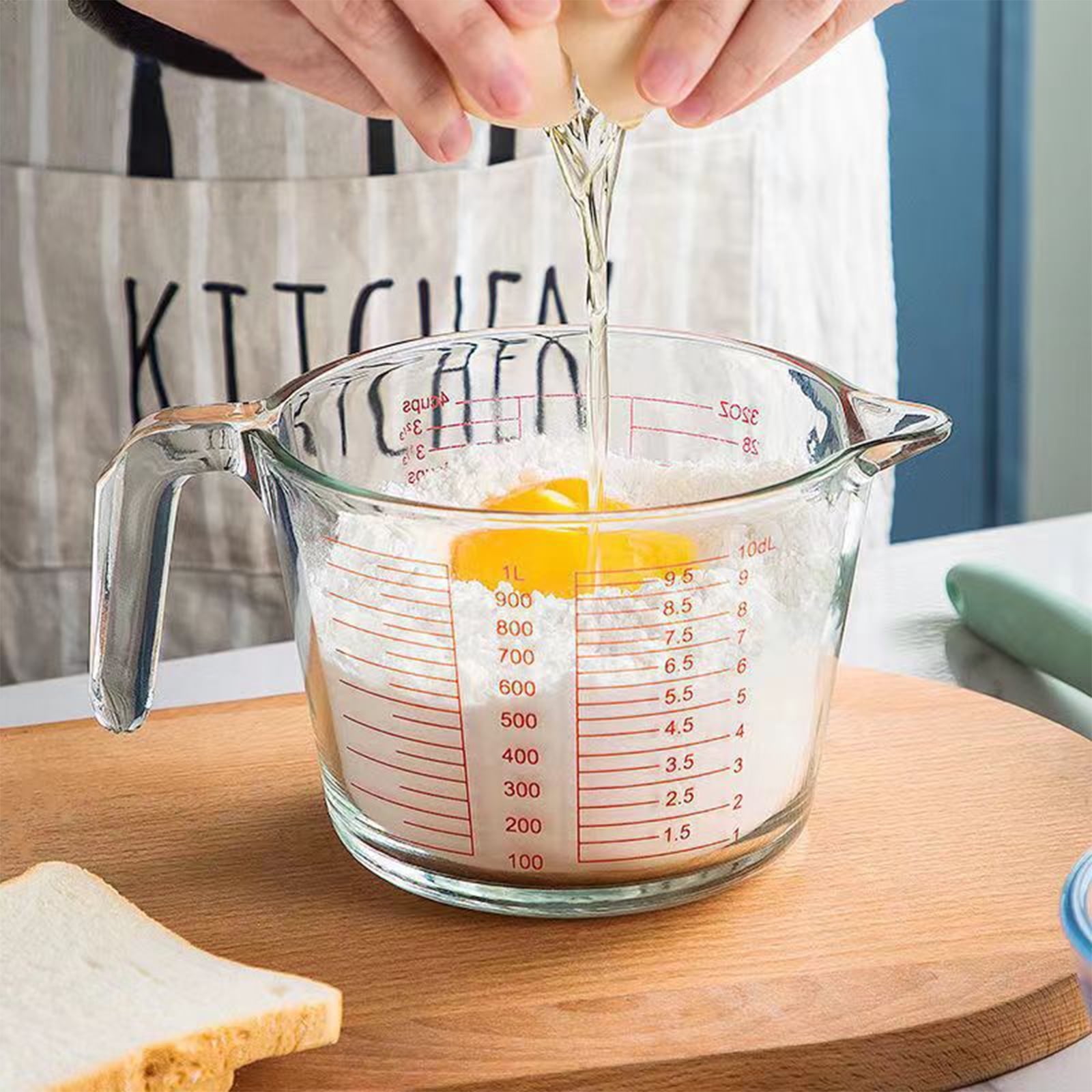 4-Cup Glass Measuring Cup For Baking and Cooking, Dishwasher, Freezer ...