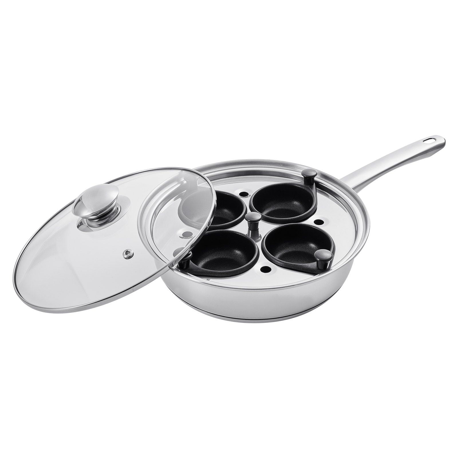 4-Cup Induction Egg Poacher, Stainless Steel Poached Egg Pan with ...
