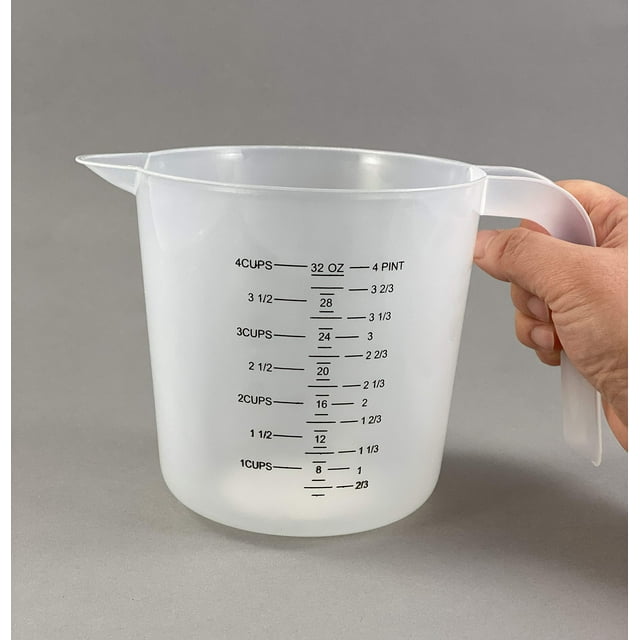 4-Cup Plastic Measuring Cup for Kitchen Use with Measuring Lines in ...