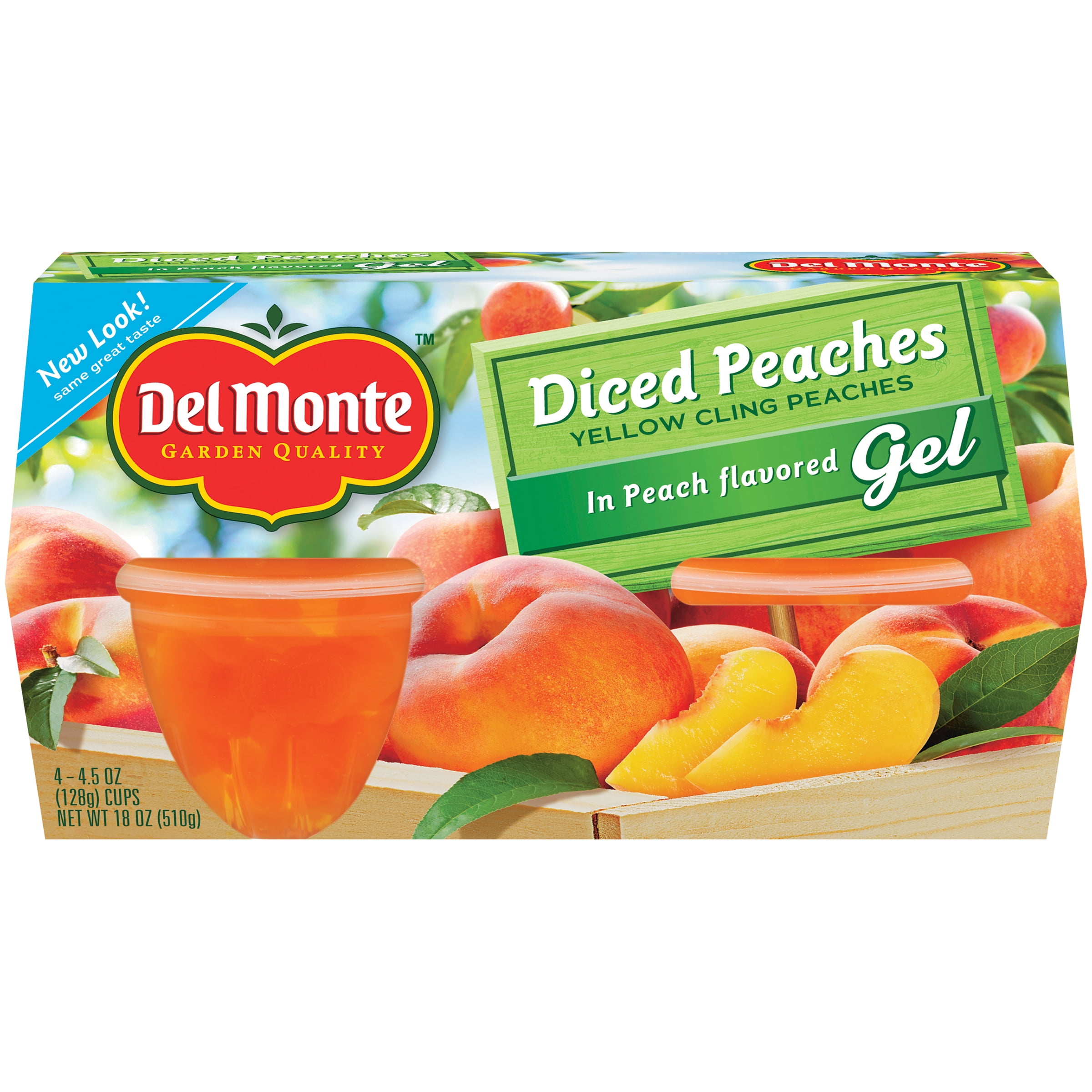 (4 cups) Del Monte® Peaches Fruit Cup Snacks in Peach Flavored Gel 4.5 ...