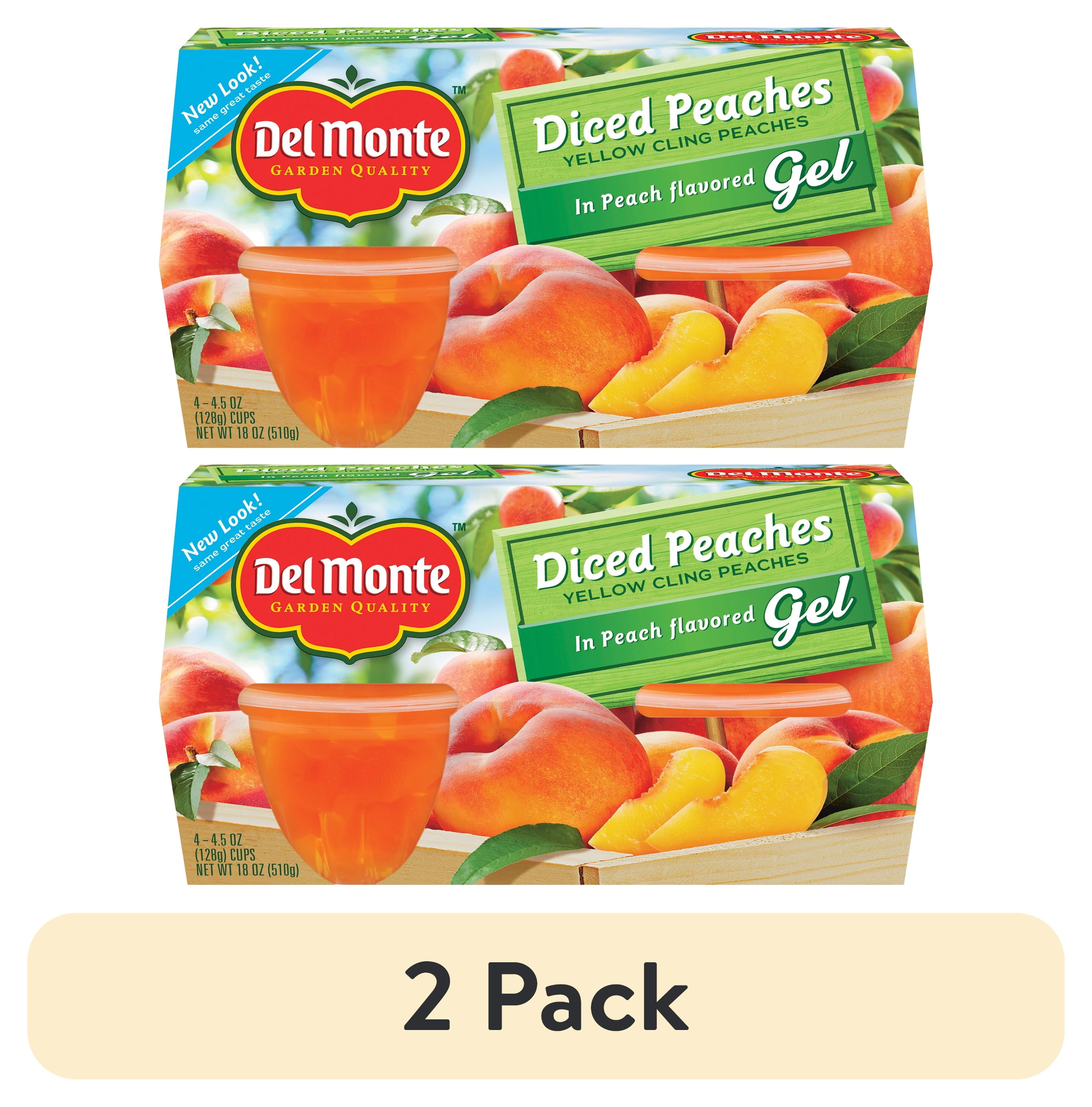 (2 pack) Del Monte Diced Peaches in Peach Flavored Gel 4.5 oz Cup (Pack ...