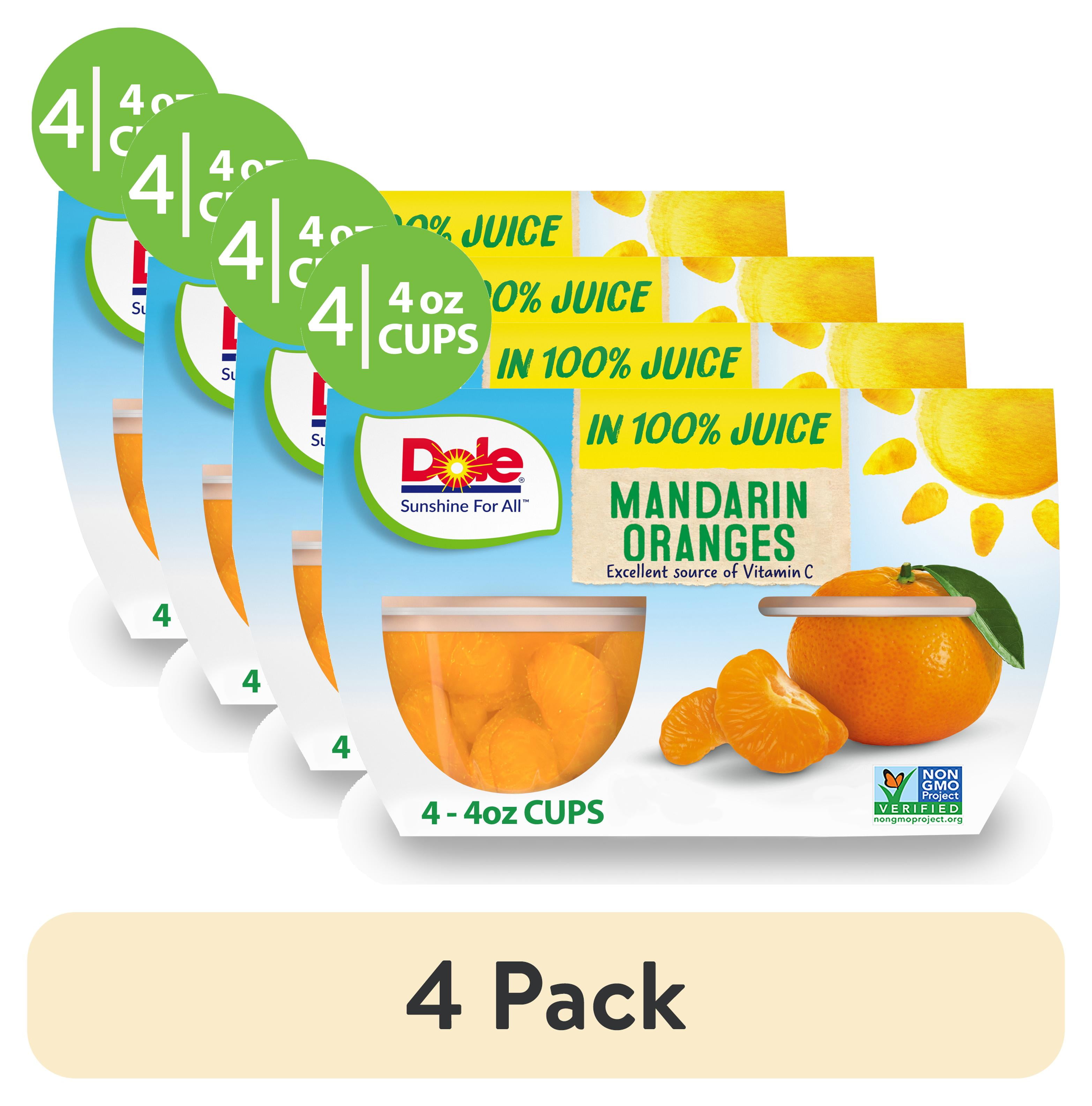 (4 pack) Dole Fruit Bowls Mandarin Oranges in 100% Fruit Juice, 4 oz ...