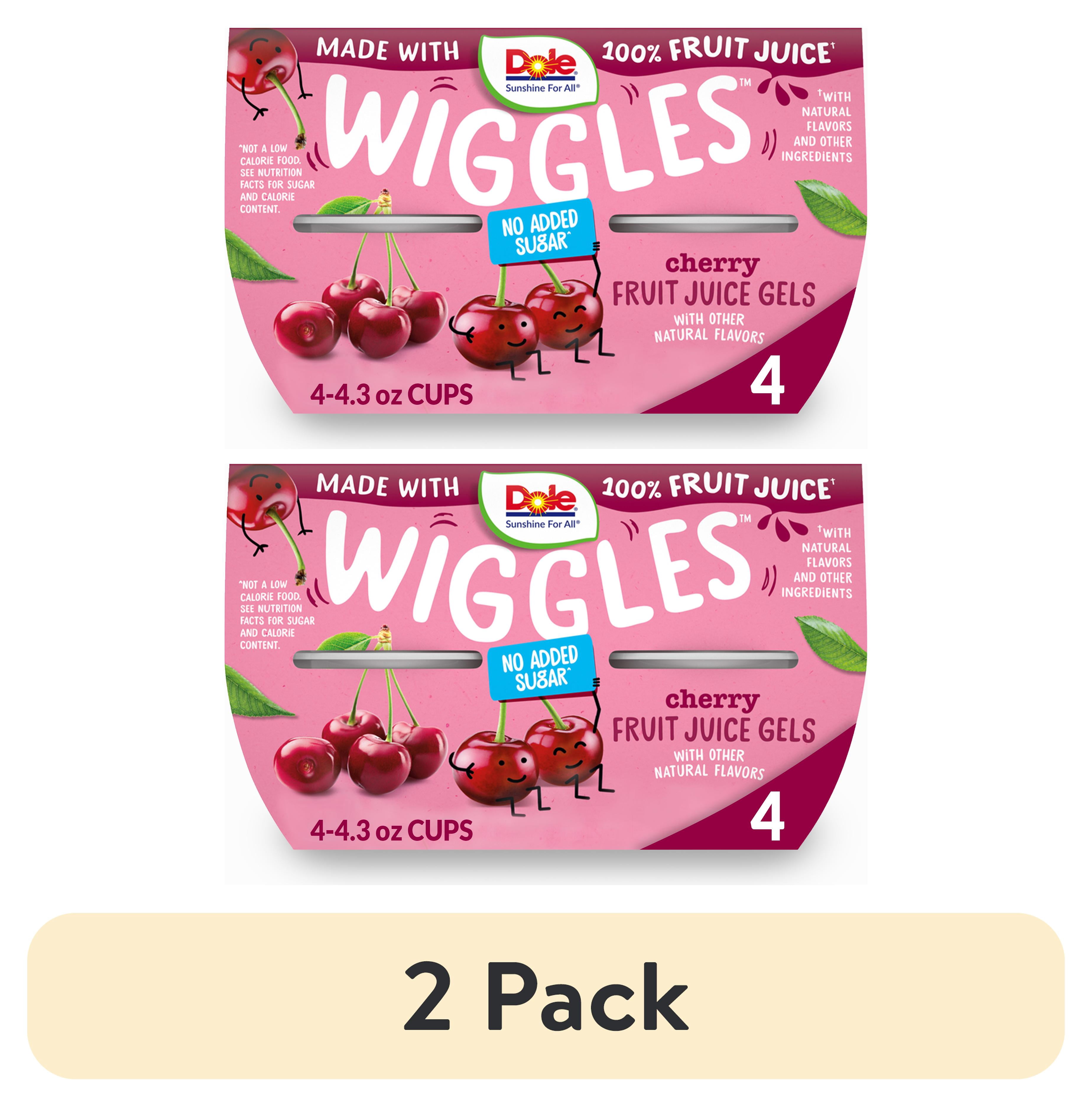 (2 pack) Dole Wiggles Cherry Fruit Juice Gels, 4.3 oz (4 Cups ...