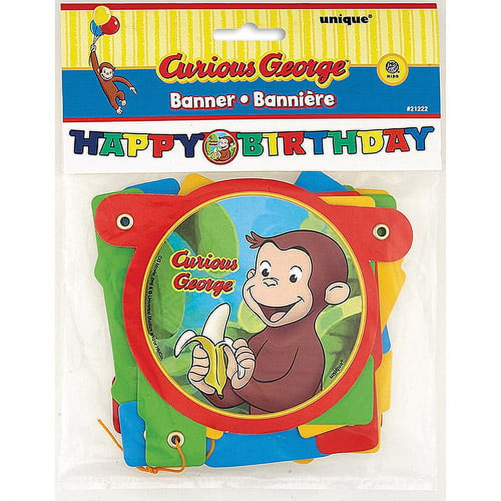 4' Curious George Birthday Banner - Walmart.com