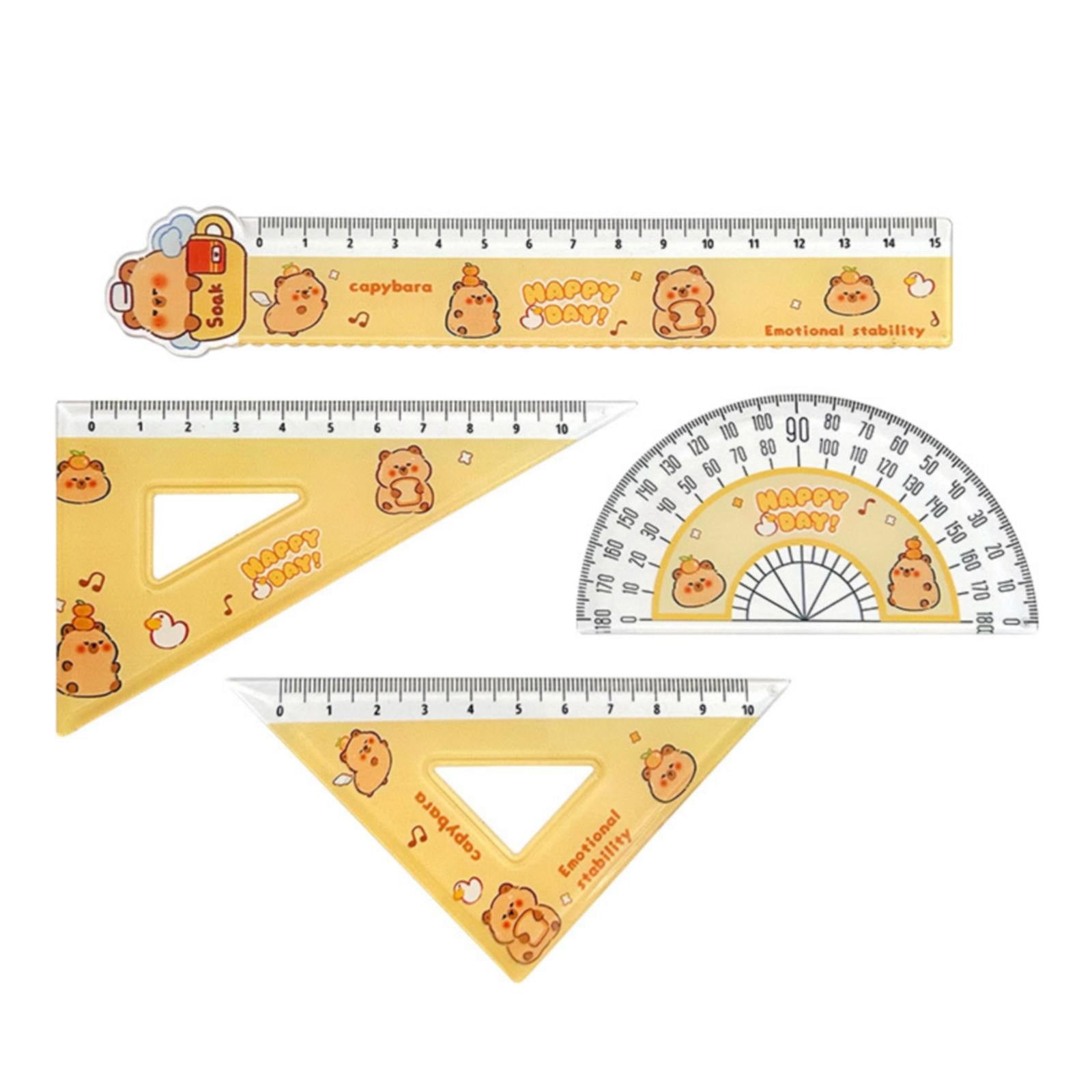 4 Cute Dolphin Ruler Set 15Cm/6 Inch Cartoon Acrylic Ruler Straight ...