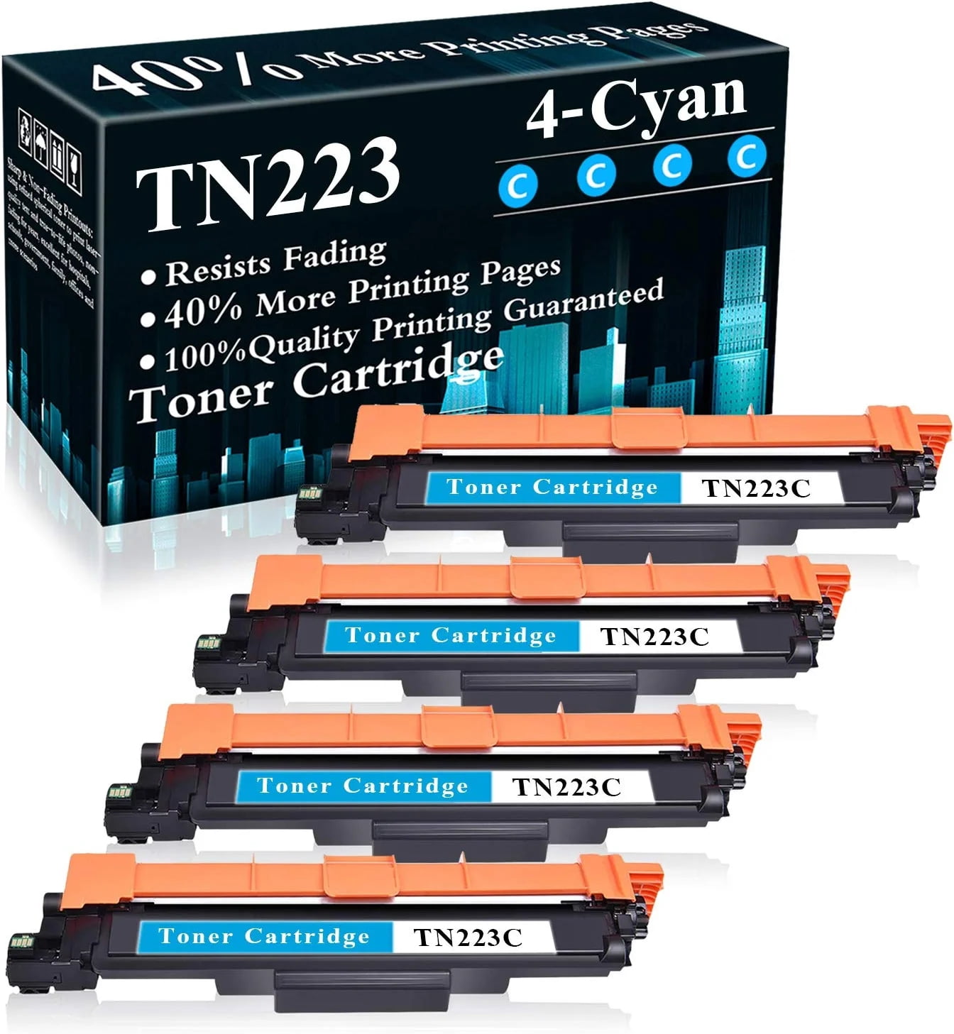 4 Cyan TN223 / TN223C Toner Cartridge Replacement for Brother HL-3210CW ...