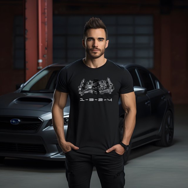 4 Cylinders Boxer Engine Flat 4 Engine Firing Order Short-Sleeve Unisex ...