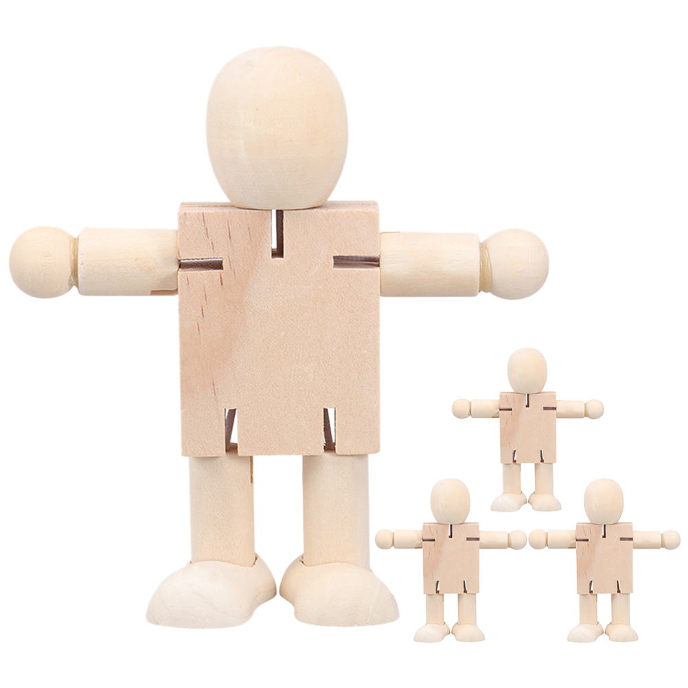 4 DIY Unfinished Wooden Robot Figures for Crafts & Decor - Walmart.com