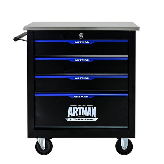 Global Industrial 27" 2-Drawer Tool Cart W/ Sliding Top, Black ...
