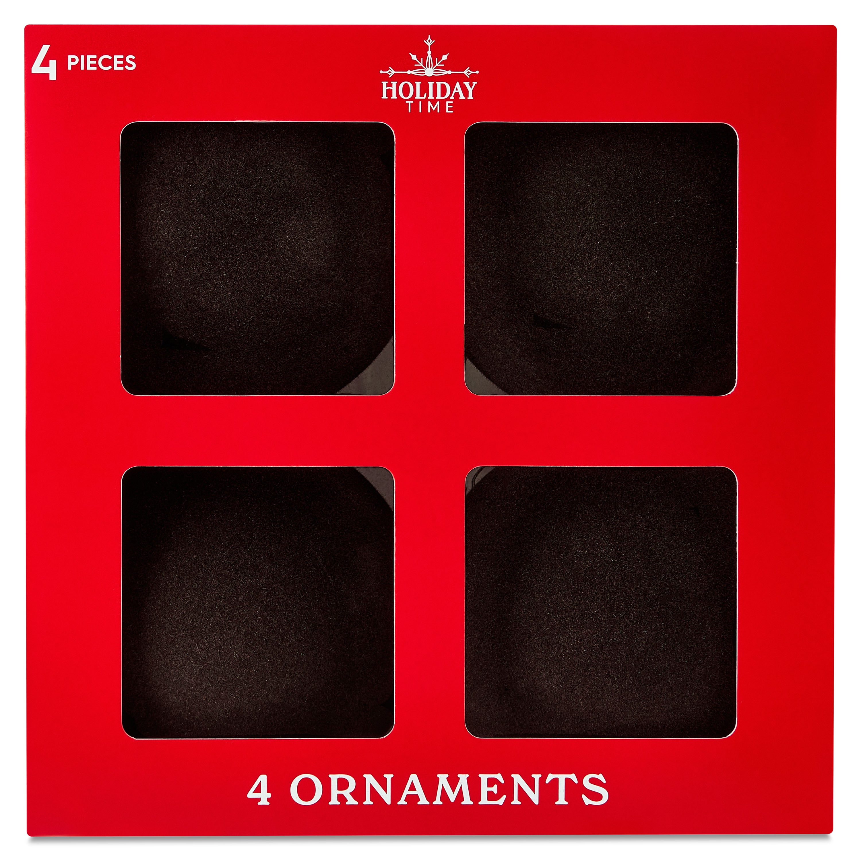 4 Count Dark Brown Velvet-Feel Ball Christmas Ornaments, 4.5", by ...